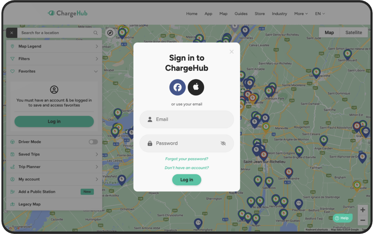 User guide for the charging stations map | ChargeHub